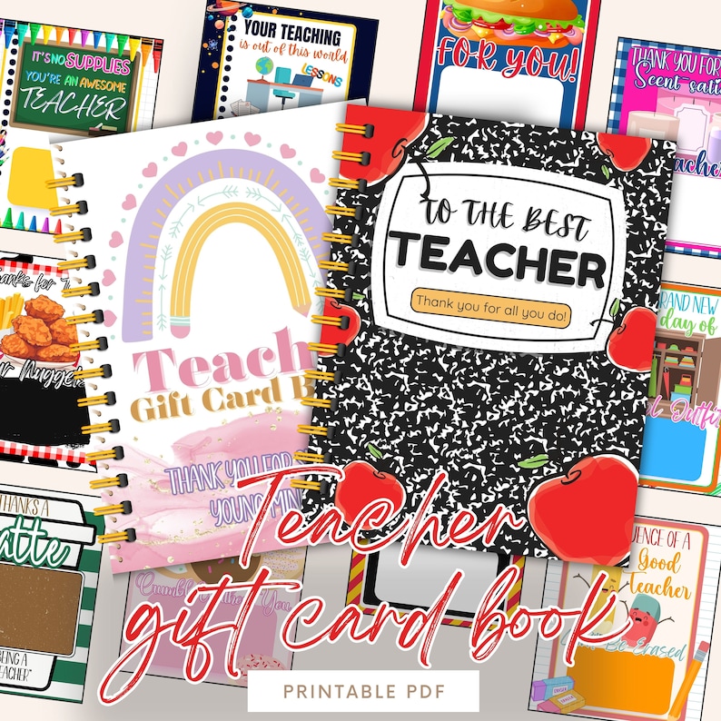 Printable Teacher Gift Card Holders, Teacher Appreciation Gift Card ...