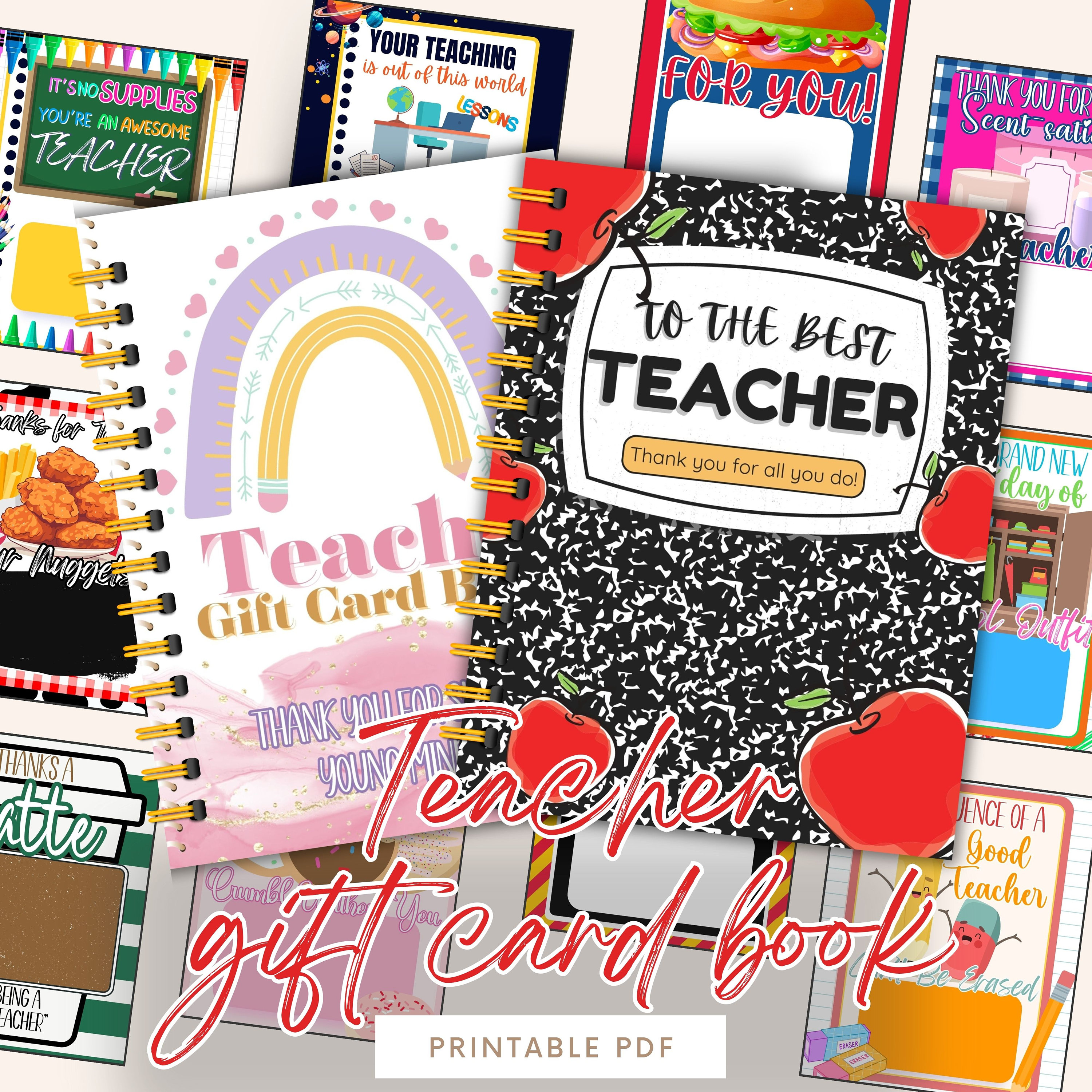 Printable Teacher Gift Card Holders, Teacher Appreciation Gift Card ...