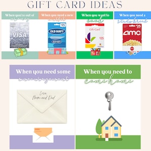 Printable College Gift Card Book, College Care Package, 2025 Graduation ...