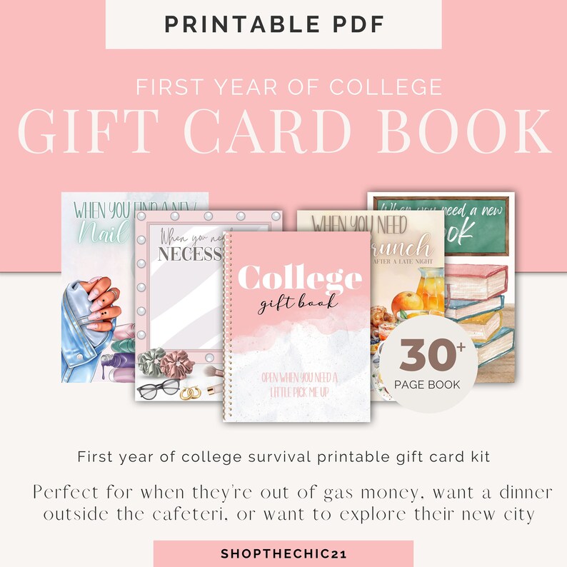 Printable College Gift Card Book College Care Package - Etsy