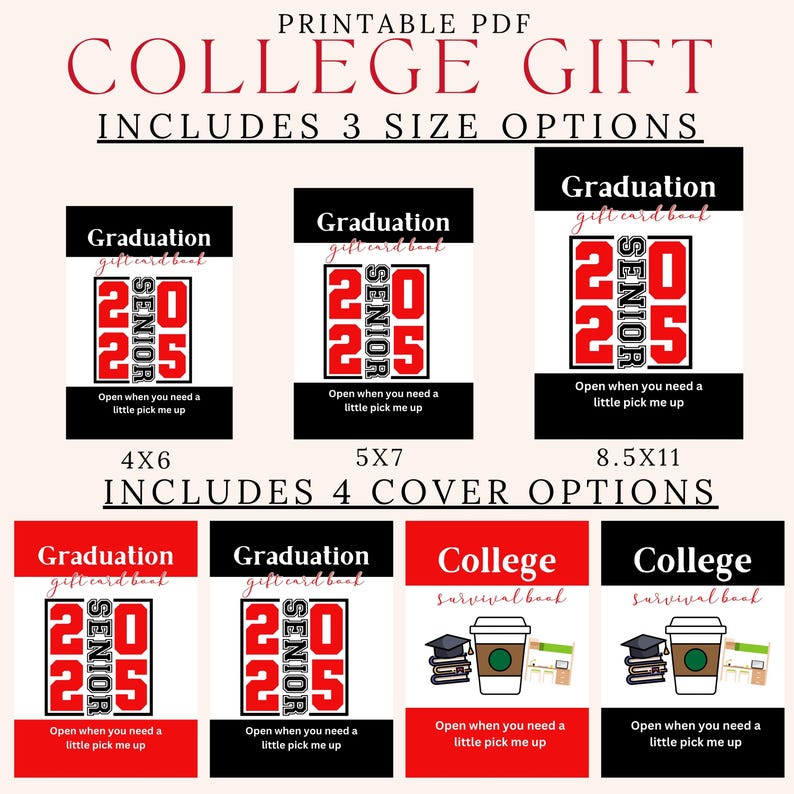 Printable College Gift Card Book, Class of 2025 Graduation Gift ...