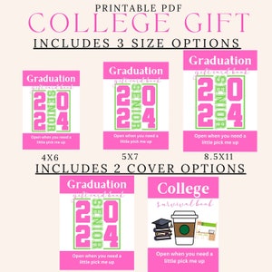 Printable College Gift Card Book, College Care Package, College ...
