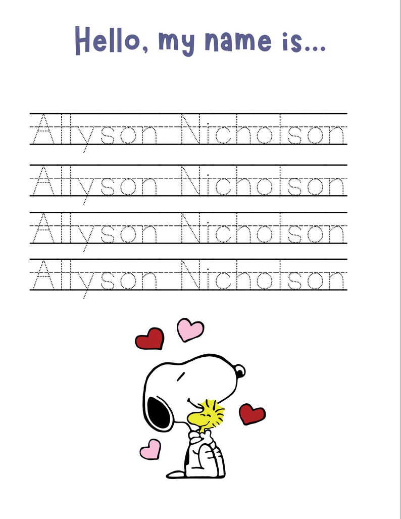 Custom Name Traceable Download - Etsy