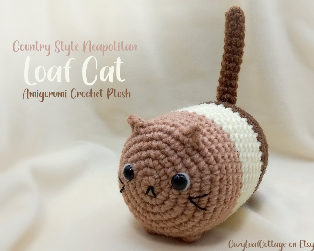 Country Style Neapolitan Loaf Cat - Amigurumi Crochet Kitty Ice Cream ...