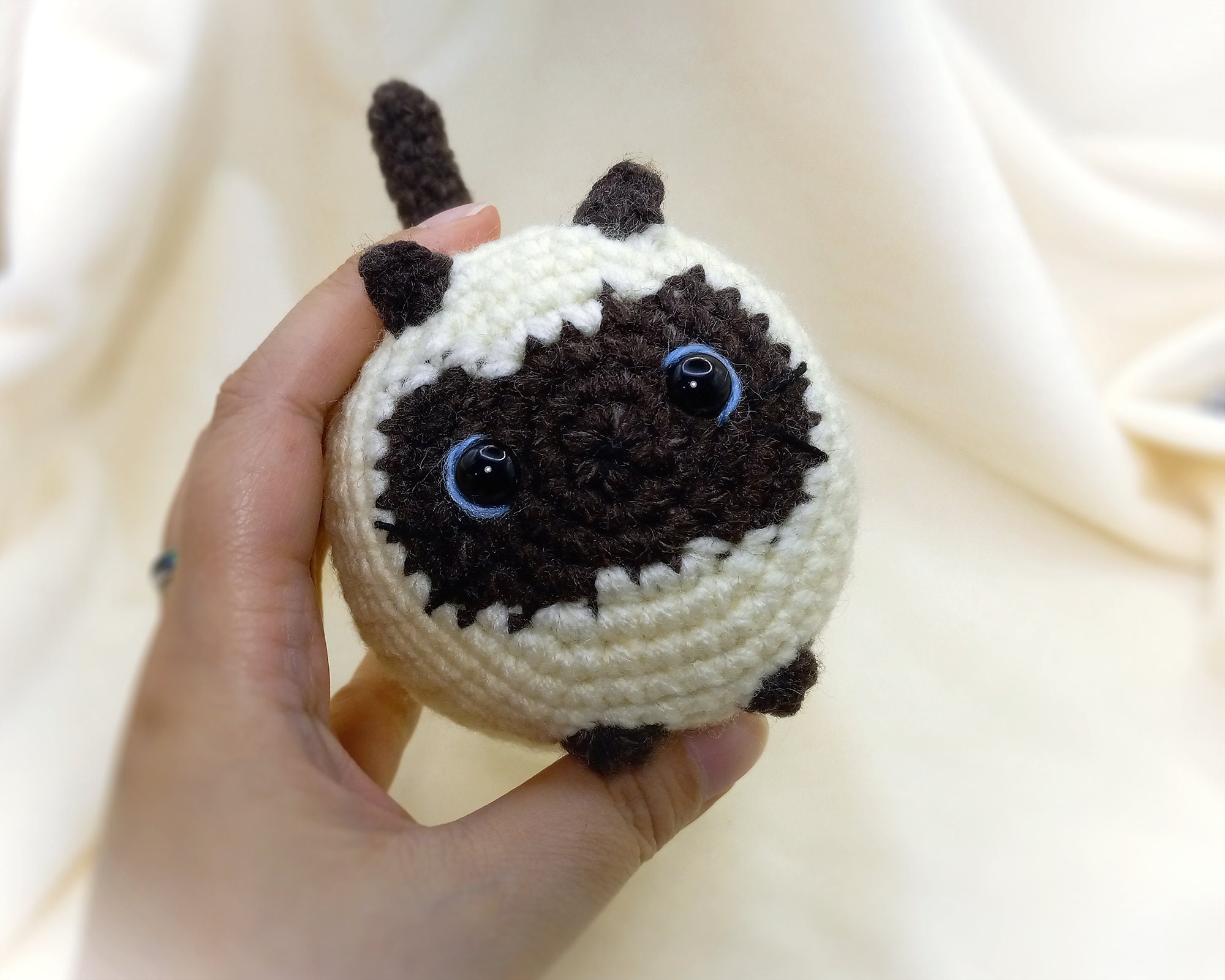 Seal Point Siamese Loaf Cat Amigurumi Crochet Kitty Finished Completed ...