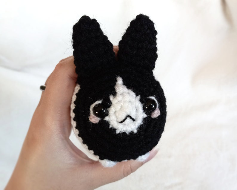 Dutch Loaf Bunny Amigurumi Crochet Black and White Rabbit - Etsy