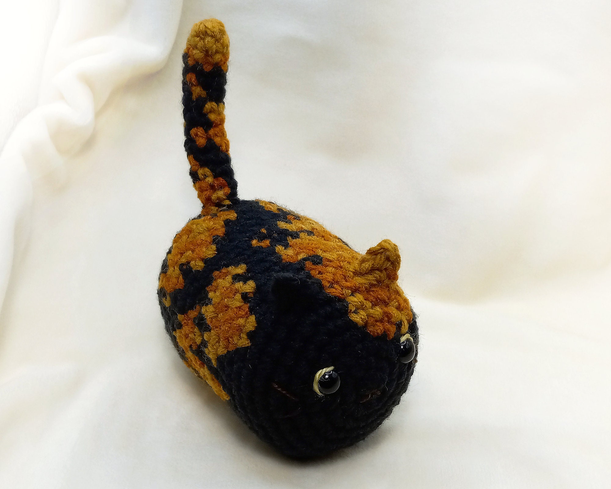 Tortoiseshell Loaf Cat Amigurumi Crochet Plush Finished Completed Kitty ...