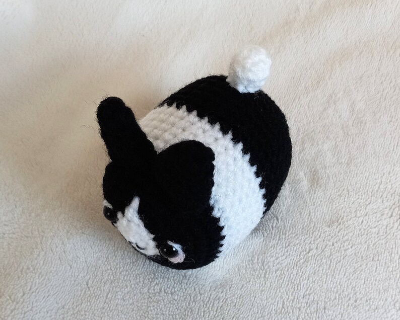 Dutch Loaf Bunny Amigurumi Crochet Black and White Rabbit Finished ...