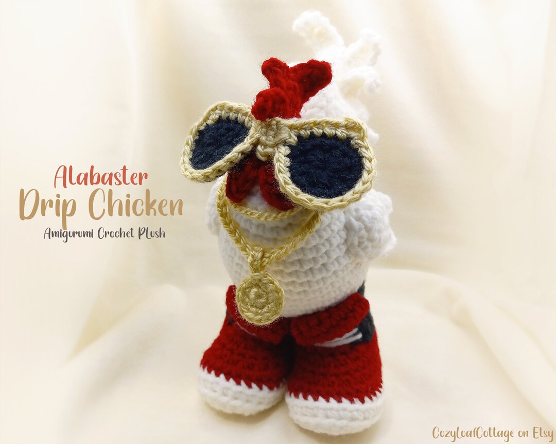 Alabaster Drip Chicken - Amigurumi Crochet Finished Completed Meme ...
