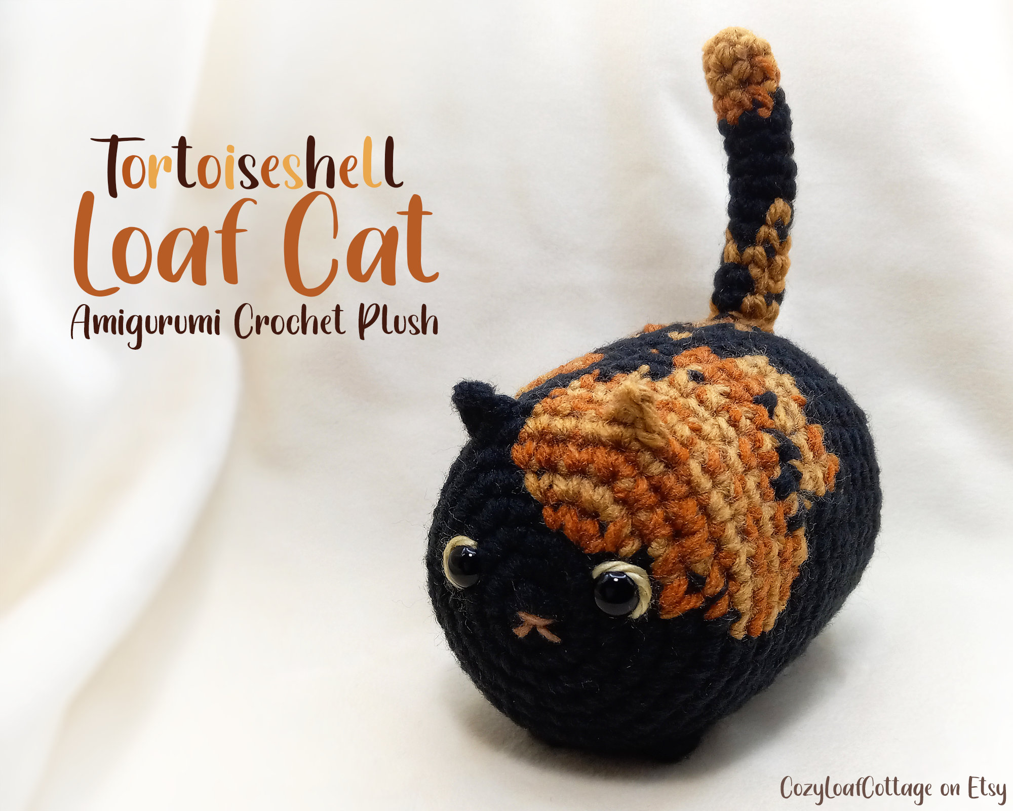 Tortoiseshell Loaf Cat Amigurumi Crochet Plush Finished - Etsy