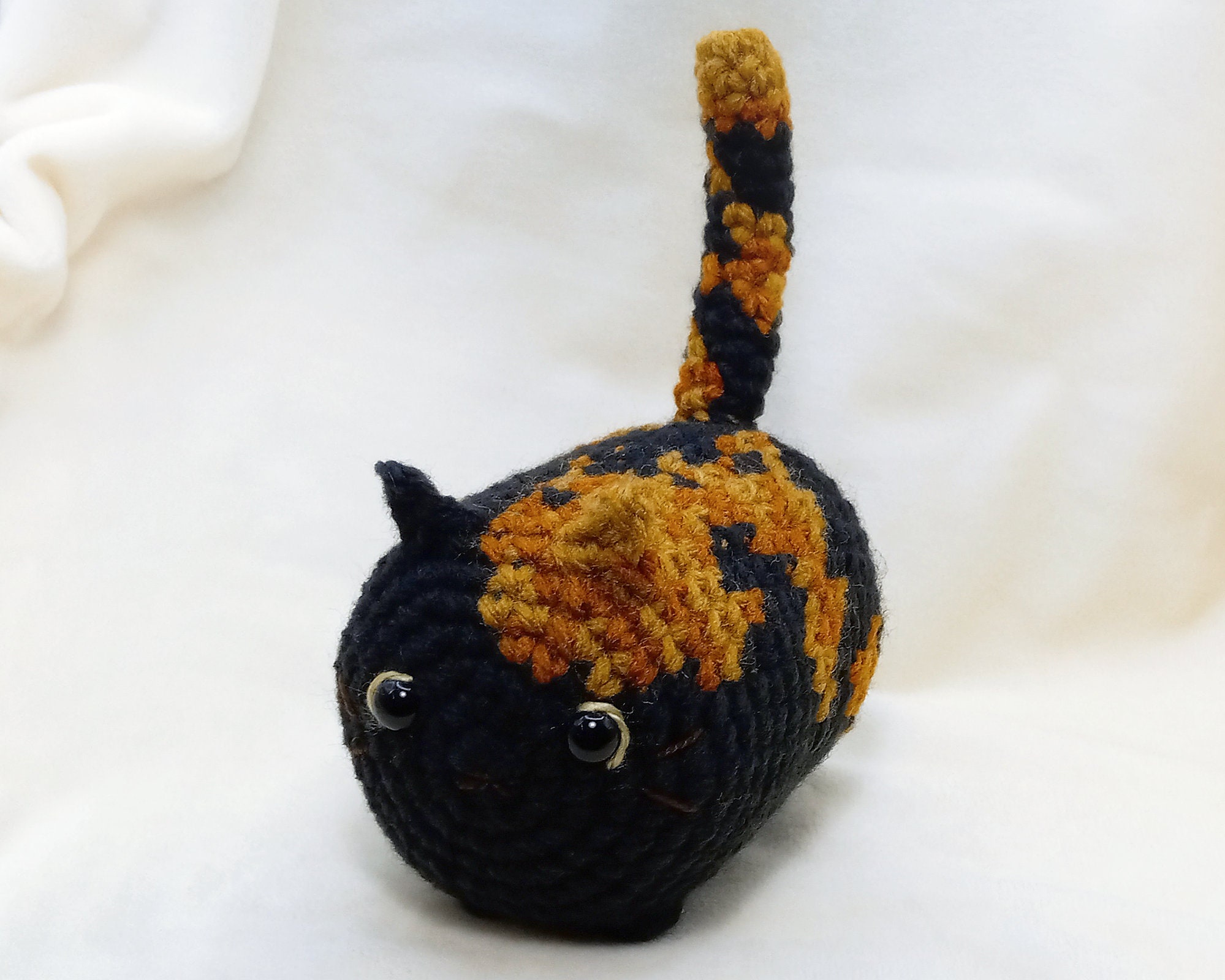 Tortoiseshell Loaf Cat Amigurumi Crochet Plush Finished Completed Kitty ...