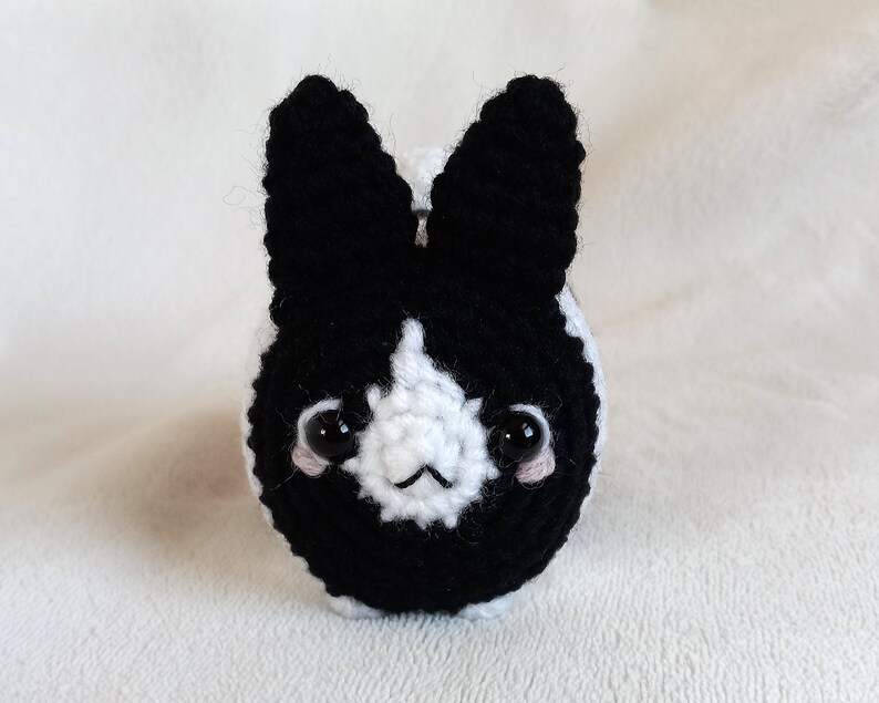 Dutch Loaf Bunny Amigurumi Crochet Black and White Rabbit - Etsy