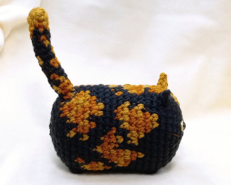 Tortoiseshell Loaf Cat Amigurumi Crochet Plush Finished Completed Kitty ...