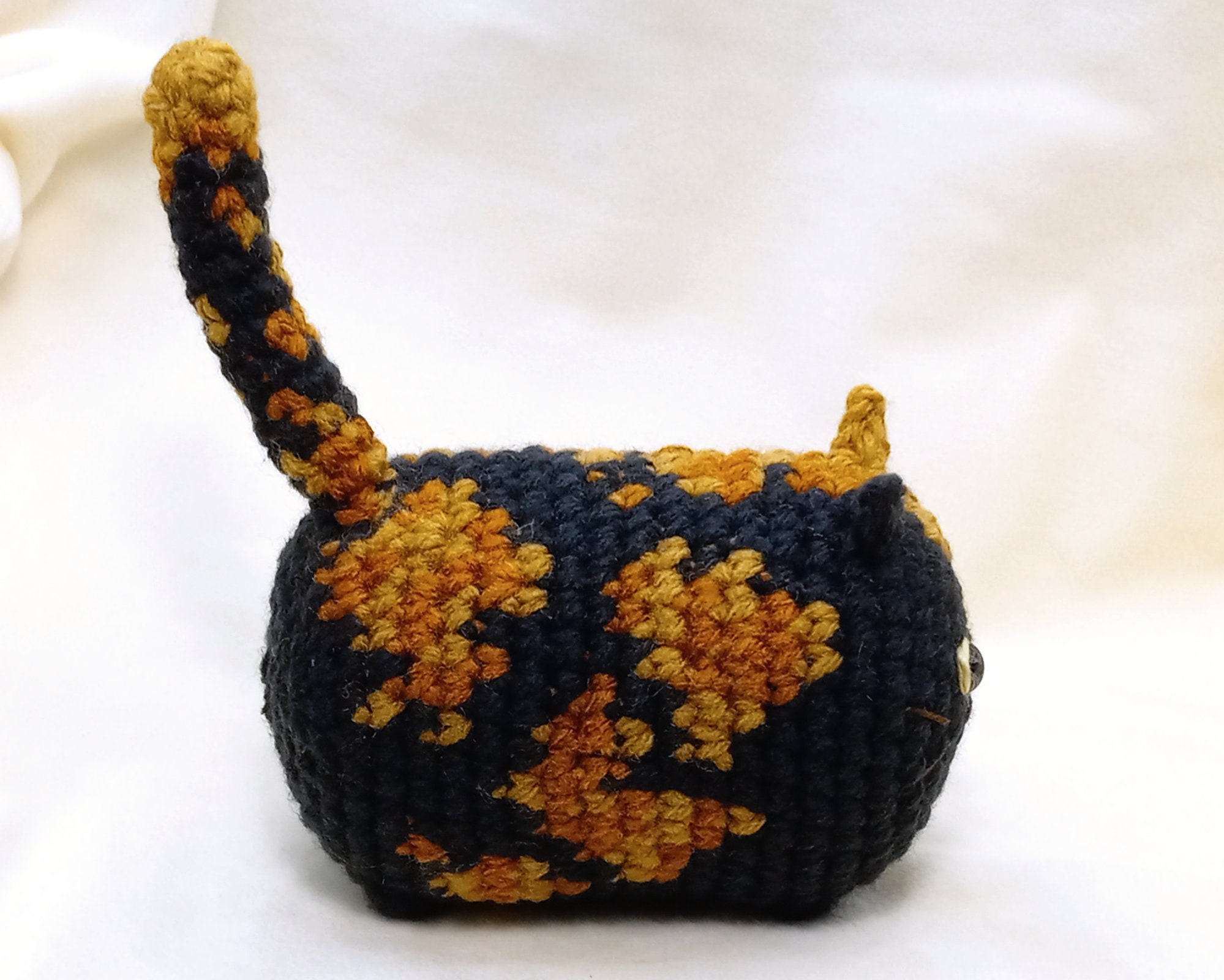 Tortoiseshell Loaf Cat Amigurumi Crochet Plush Finished Completed Kitty ...
