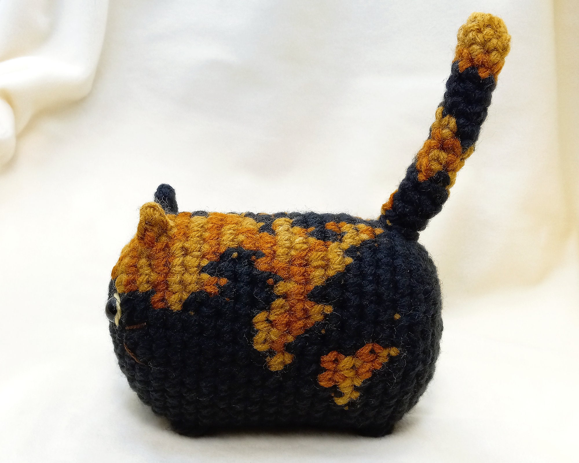 Tortoiseshell Loaf Cat Amigurumi Crochet Plush Finished Completed Kitty ...