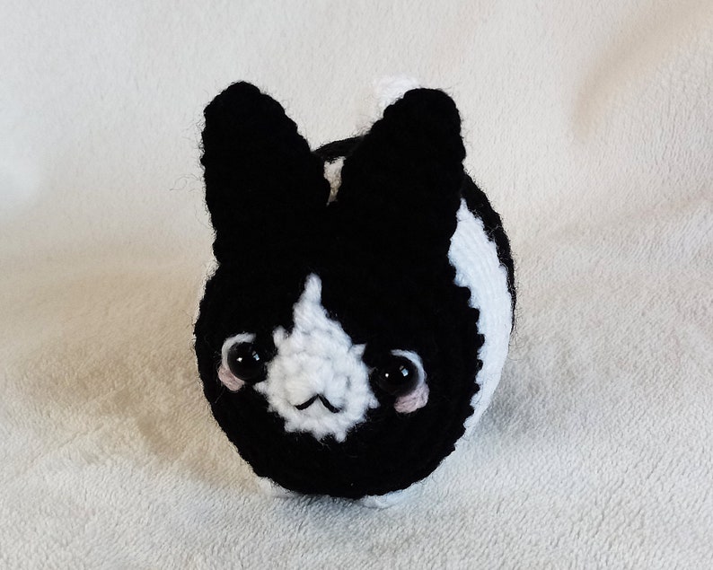 Dutch Loaf Bunny Amigurumi Crochet Black and White Rabbit - Etsy