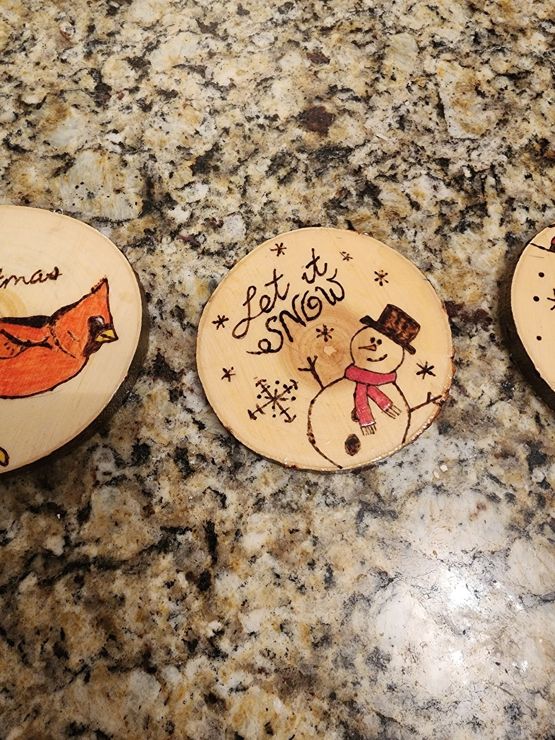 Snowman Wood Burn Ornament - Etsy