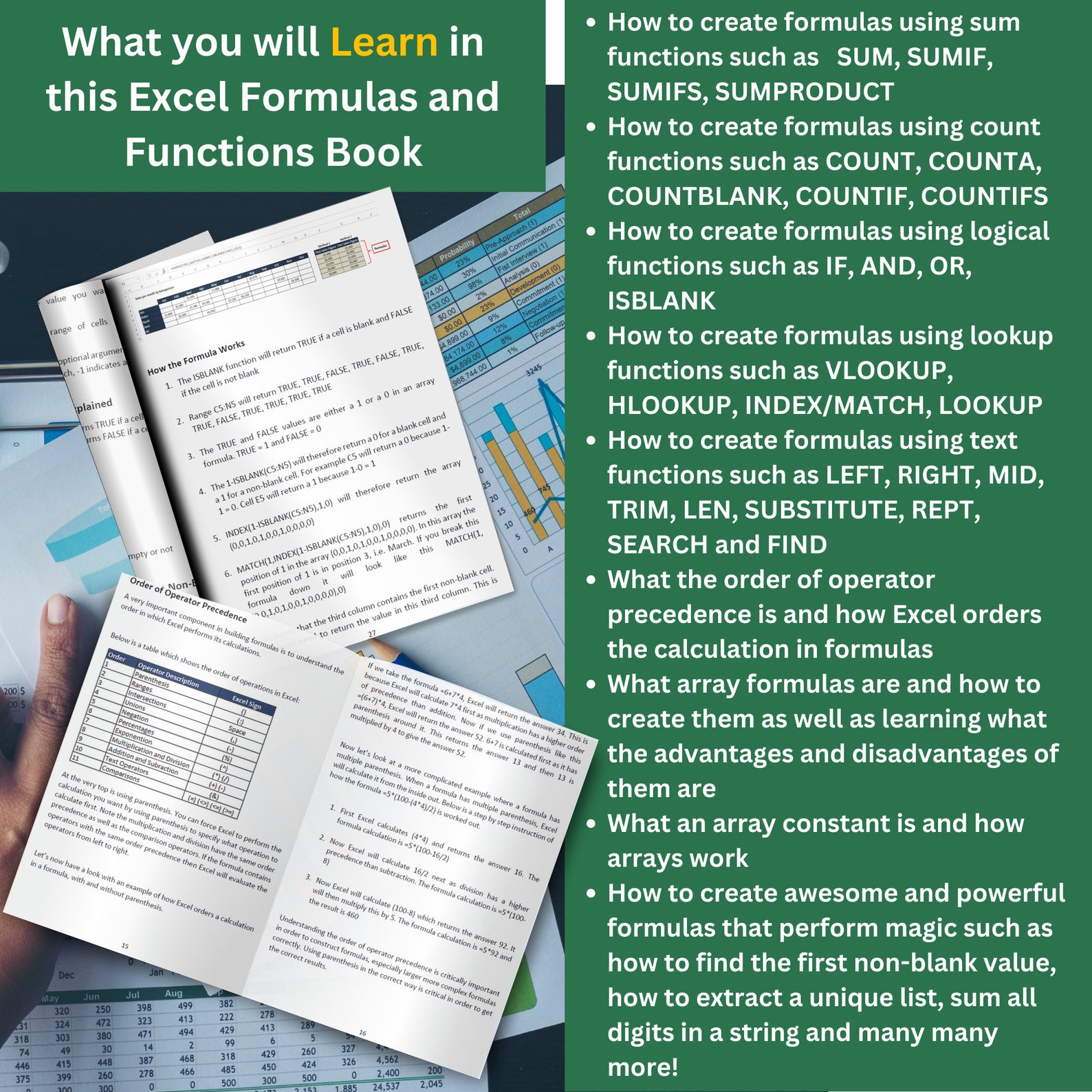 Excel Formulas and Functions: the Step by Step Excel Guide on How to Create Powerful Formulas ...