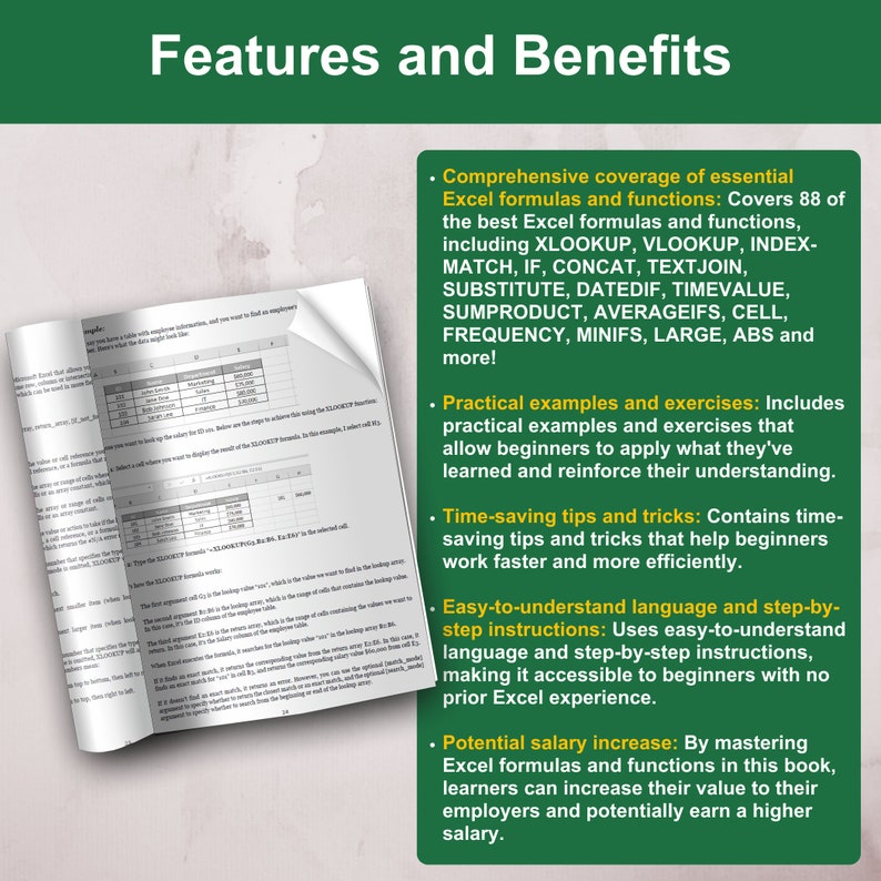 Essential Excel Book - Formulas and Functions Simplified Ebook - Etsy