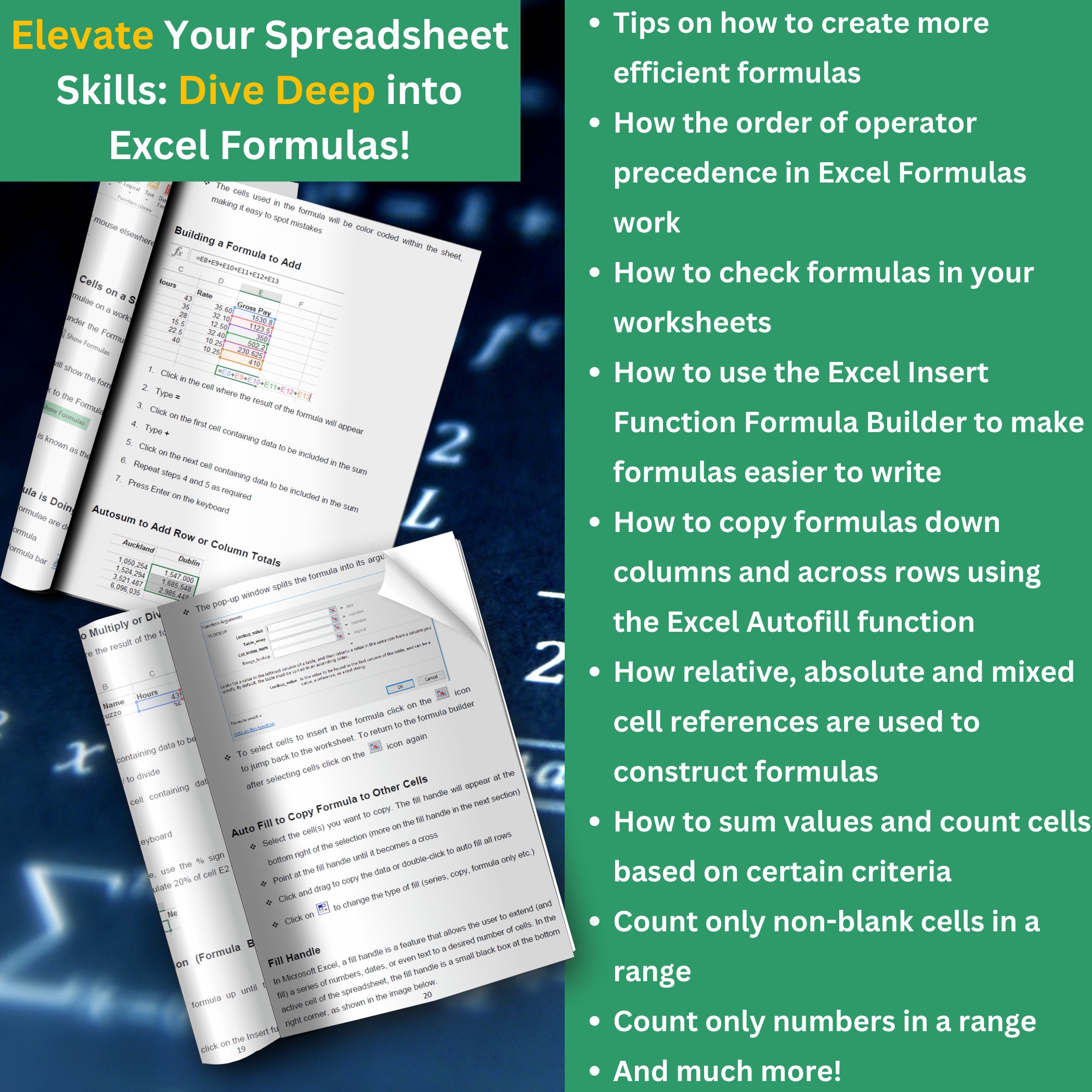Microsoft Office Excel Formulas & Functions Ebook: the Complete Guide for Beginners - Etsy