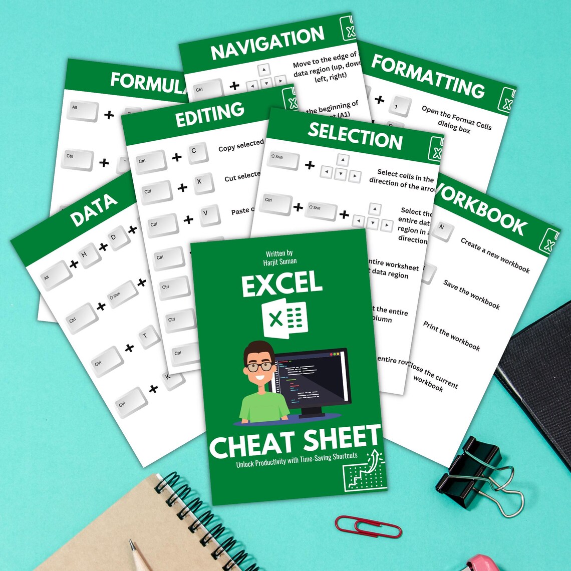 Excel Cheat Sheet | Excel Shortcuts | Keyboard Shortcuts | Excel Book ...