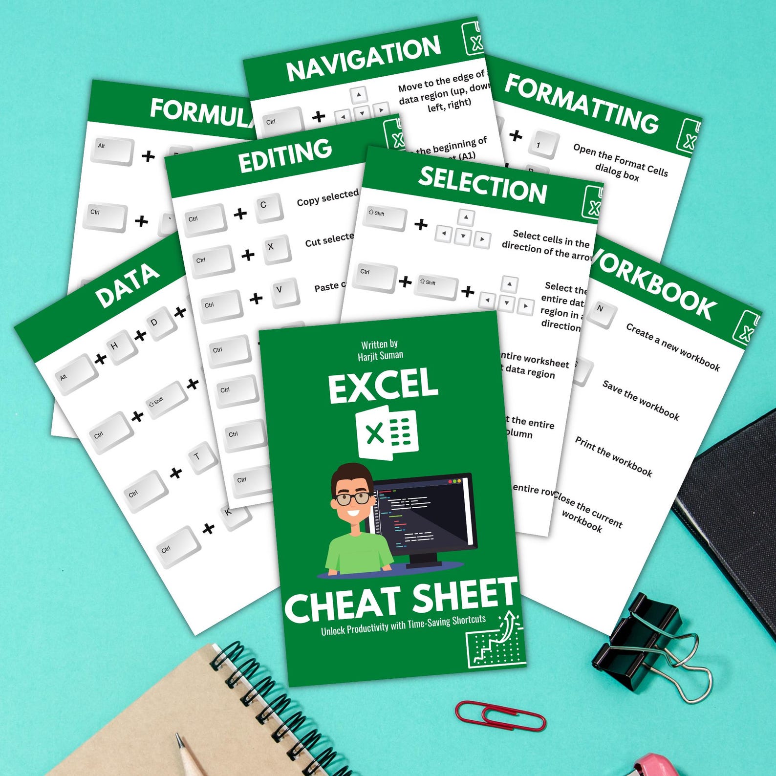Excel Cheat Sheet | Excel Shortcuts | Keyboard Shortcuts | Excel Book ...