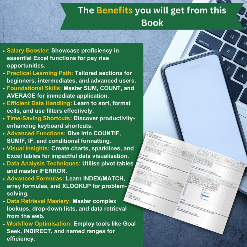 Microsoft Excel Spreadsheet Guide Book: Master the Essential Excel ...