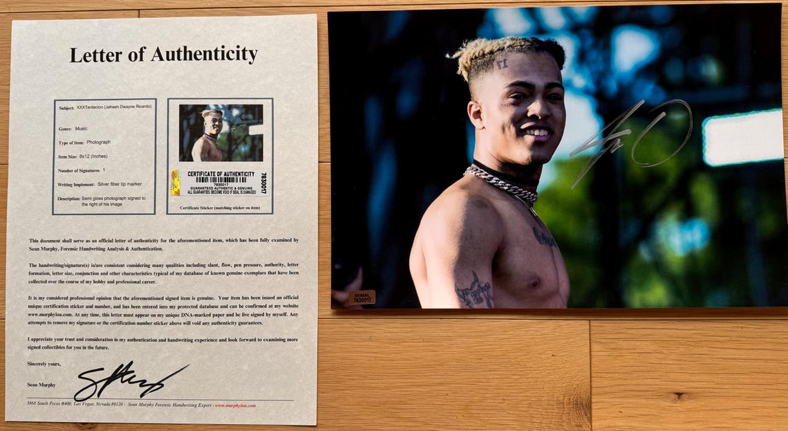 Xxxtentacion Signed Autographed 8x12 Inch Photo + COA - Etsy