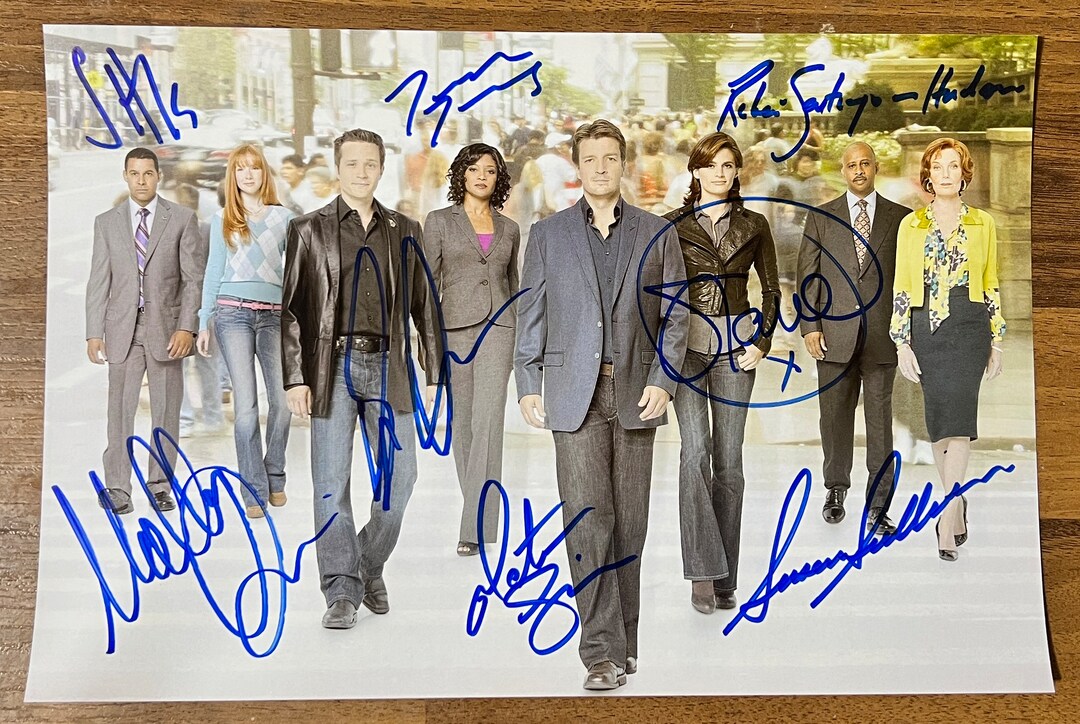 Castle Full Cast Signed Autographed 8x12 Inch Photo COA - Etsy