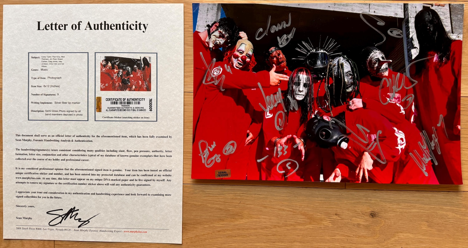 Slipknot Complete Full Original Band Signed Autographed 8x12 Inch ...