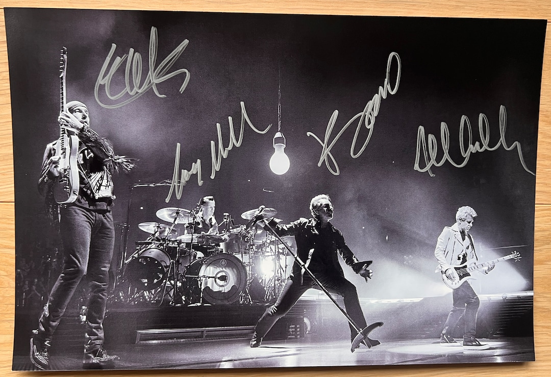 U2 Full Band Signed Autographed 8x12 Inch Photo + COA - Etsy