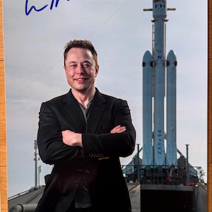 Elon Musk Signed Autographed 8x12 Photo Tesla Spacex Twitter Autographs ...