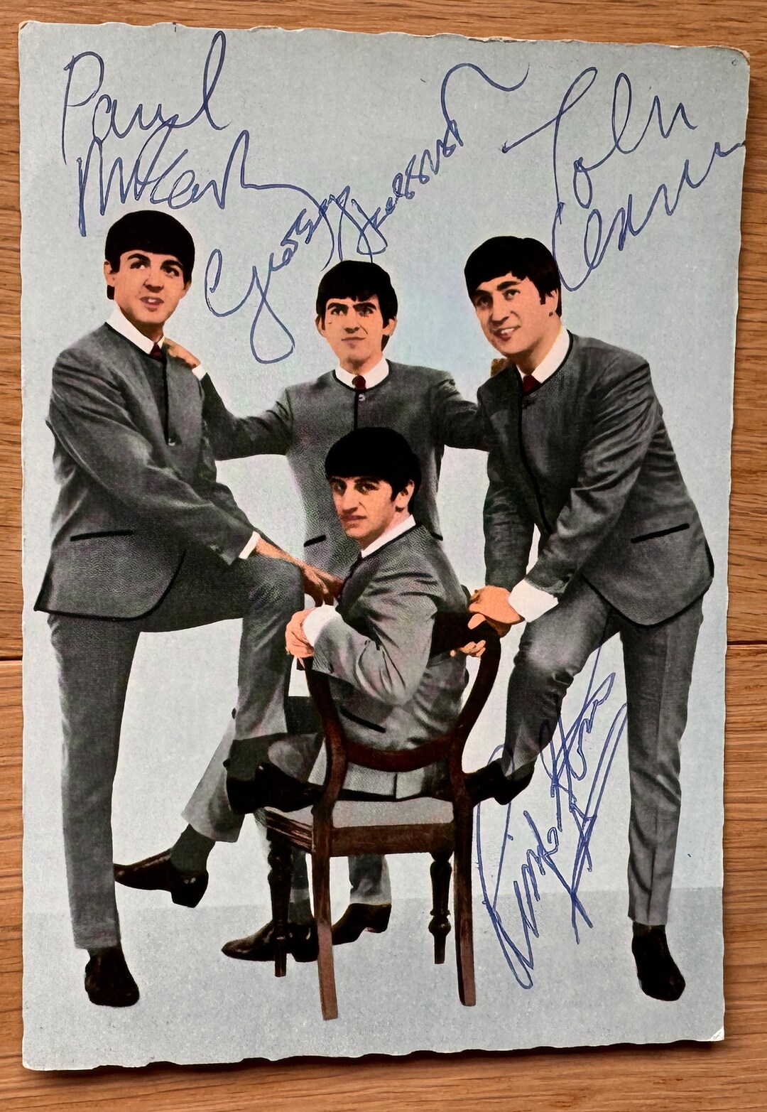 The Beatles Full Band Signed Autographed Photo Card Post Card John ...
