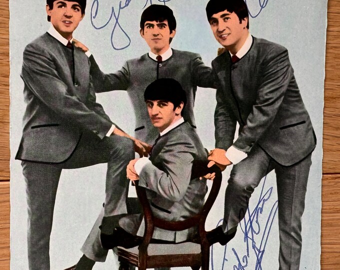 The Beatles Full Band Signed Autographed Photo Card Post Card John ...