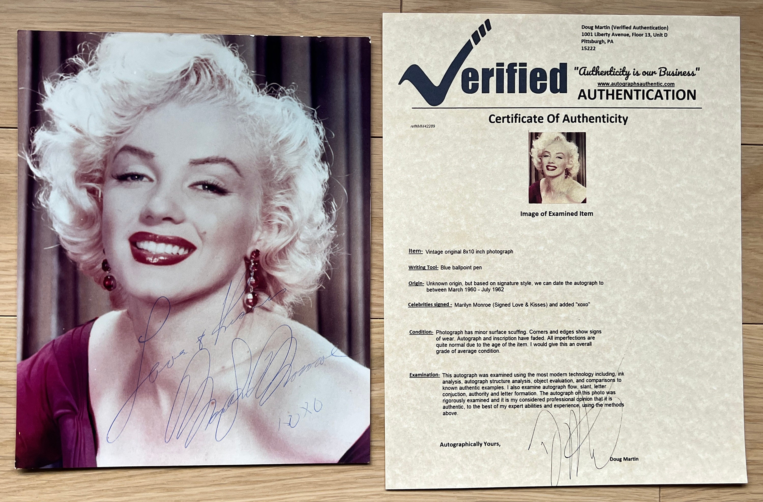 Authentic Marilyn Monroe Autograph