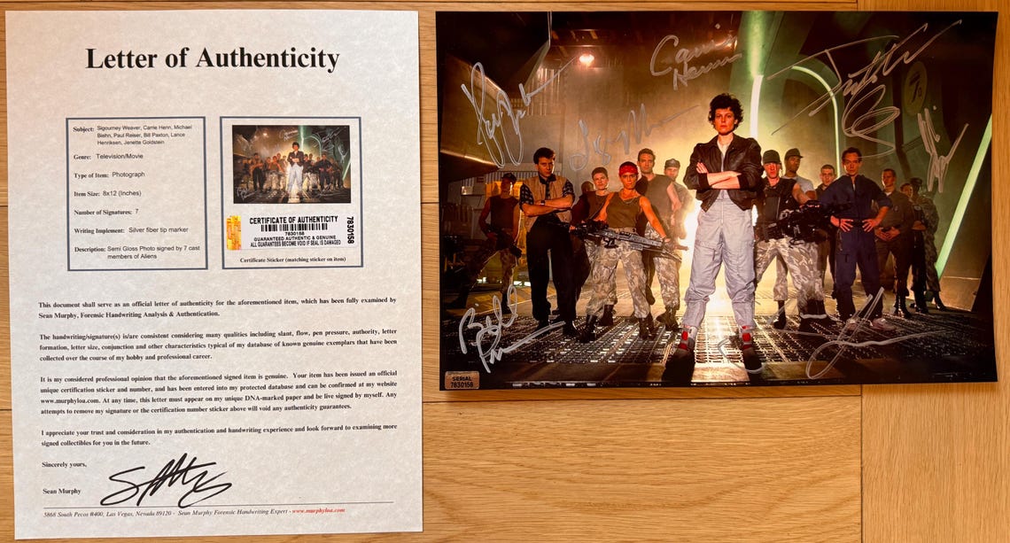 Aliens 1986 Complete Cast Signed Autographed 8x12 Inch Photo + COA - Etsy