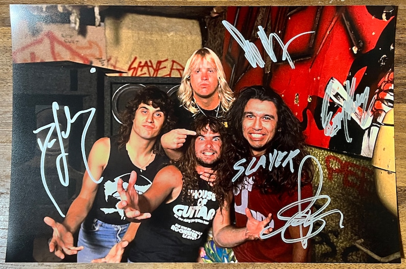 Slayer Full Original Band Signed Autographed 8x12 Inch Photo + COA - Etsy