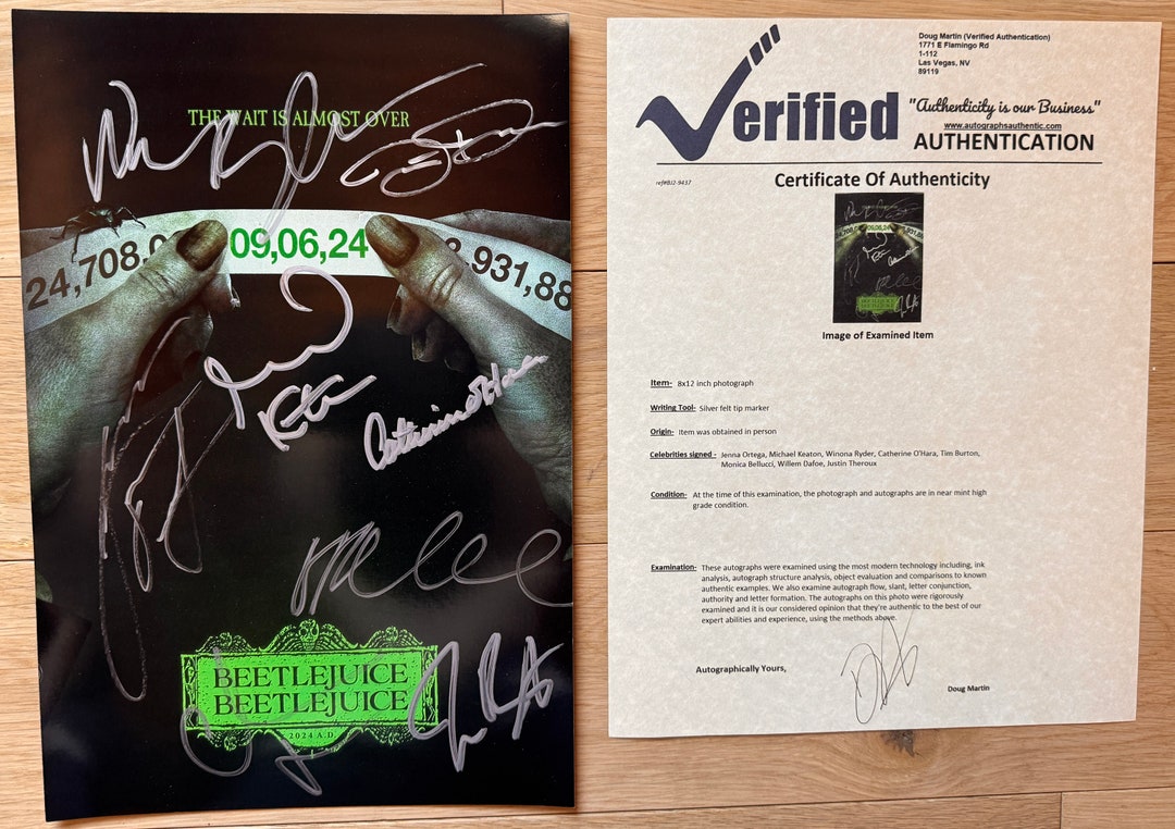 Beetlejuice Beetlejuice 2 Cast Signed Autographed 8x12 Inch Photo + COA ...