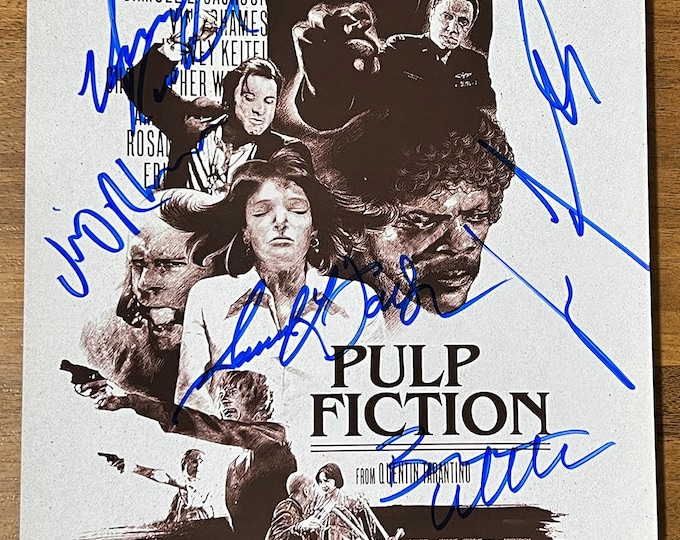 PULP FICTION Poster Signed by John Travolta, Samuel Jackson, Uma ...