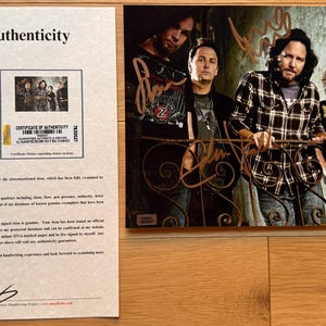 Pearl Jam Full Band Signed Autographed 8x12 Inch Photo + COA - Etsy