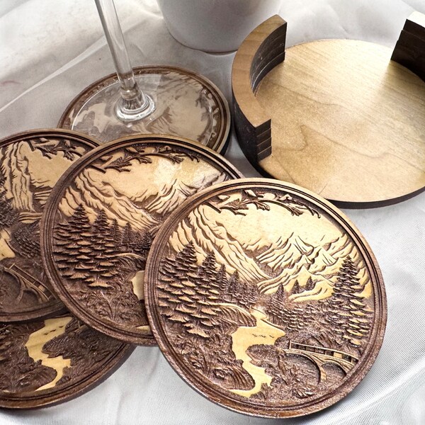 Wood Cup Coasters - Etsy