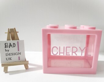 Personalised Brick Style, Building Block Money Box, Piggy Bank, Small ...