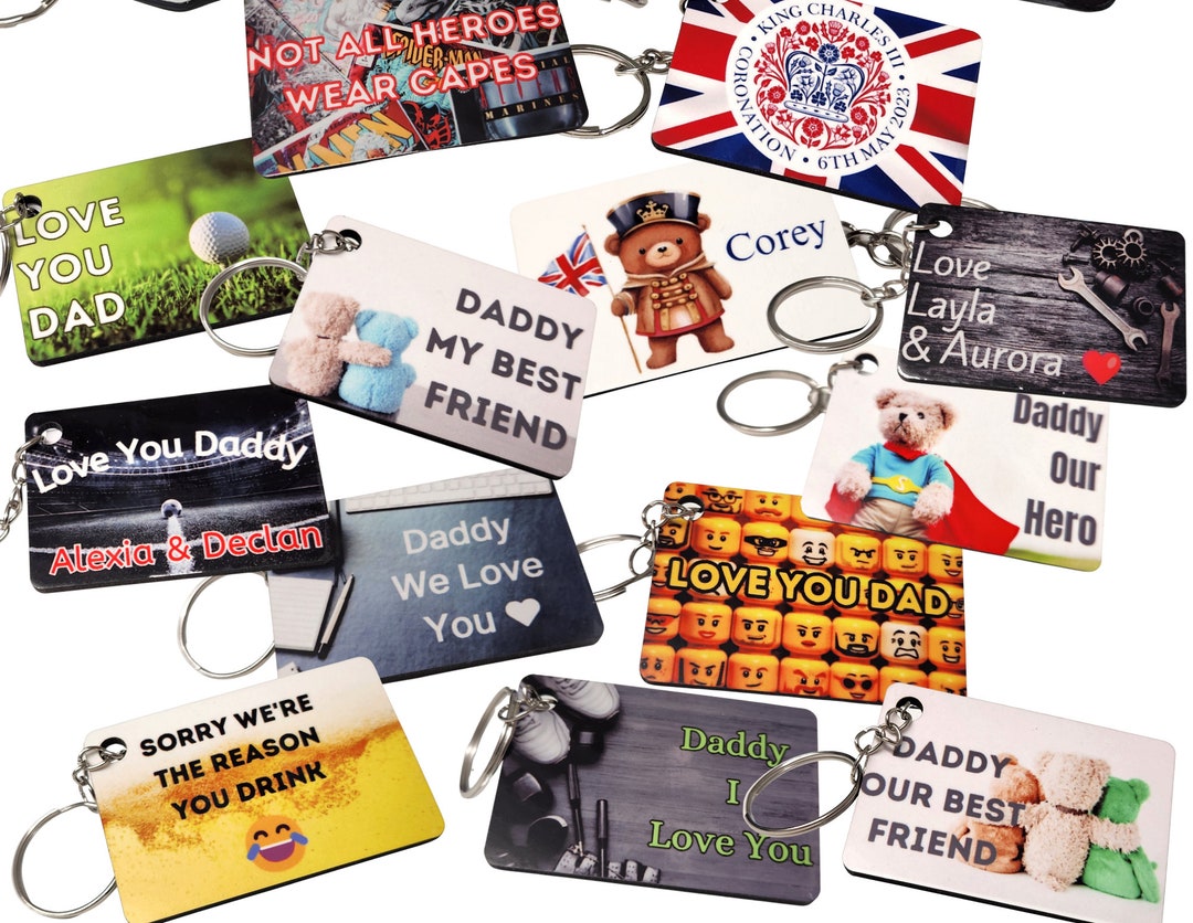 Personalised Dad Daddy Father Key Rings Fathers Day - Etsy