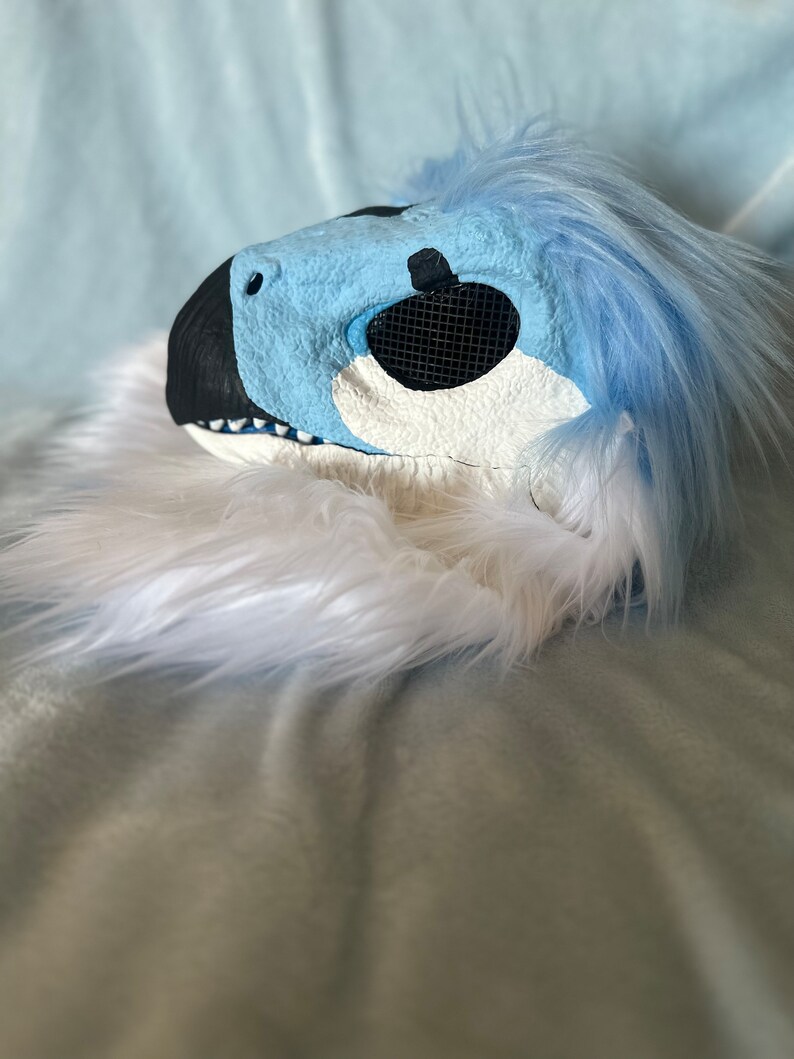 Baby Blue Furry Mask - Etsy