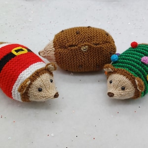 PDF Knitting Pattern DK Christmas Hedgehog Decoration Gift Bag Toy Gift ...