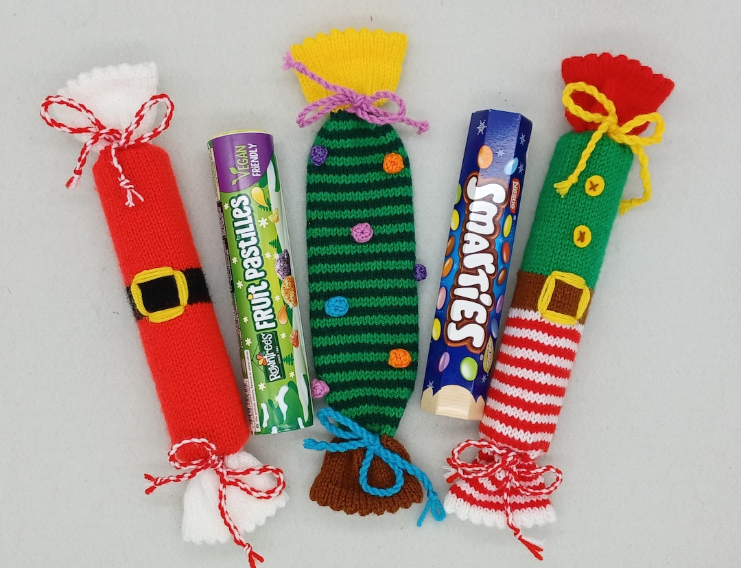 Christmas Knitting Patterns Sweet Tube Covers: Elf, Santa, Tree (PDF ...