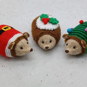 PDF Knitting Pattern DK Christmas Hedgehog Decoration Gift Bag Toy Gift ...