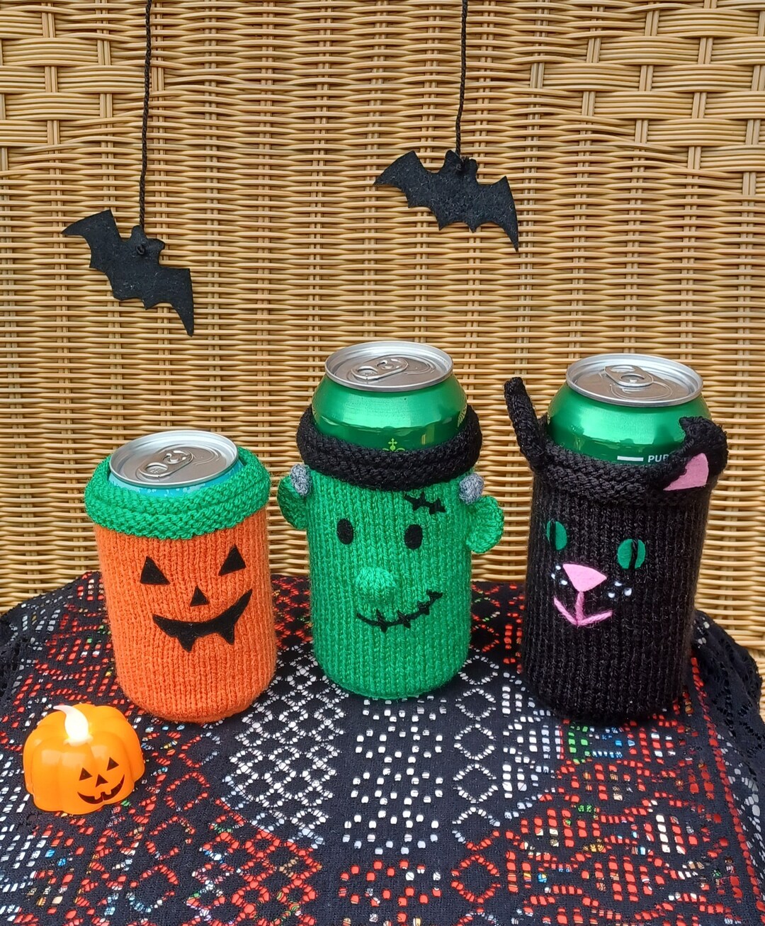 PDF Spooky DK Halloween Knitting Pattern Can Sleeve Koozie/cosy Gift ...