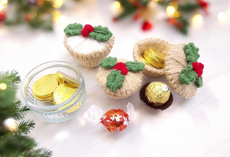 PDF Knitting Pattern Mince Pie Ferrero Rocher Lindt Christmas Knitting ...