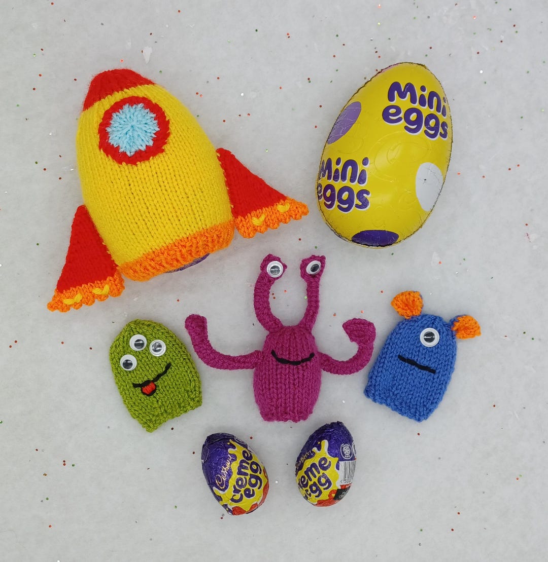 PDF Easter Knitting Pattern Space Rocket & Aliens Egg Cover DK Gift ...